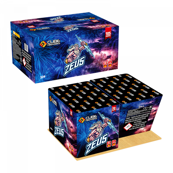 Zeus 105 Shot Compound Cake By Cube Fireworks - BUY 1 GET 1 FREE! - Fireworks Direct