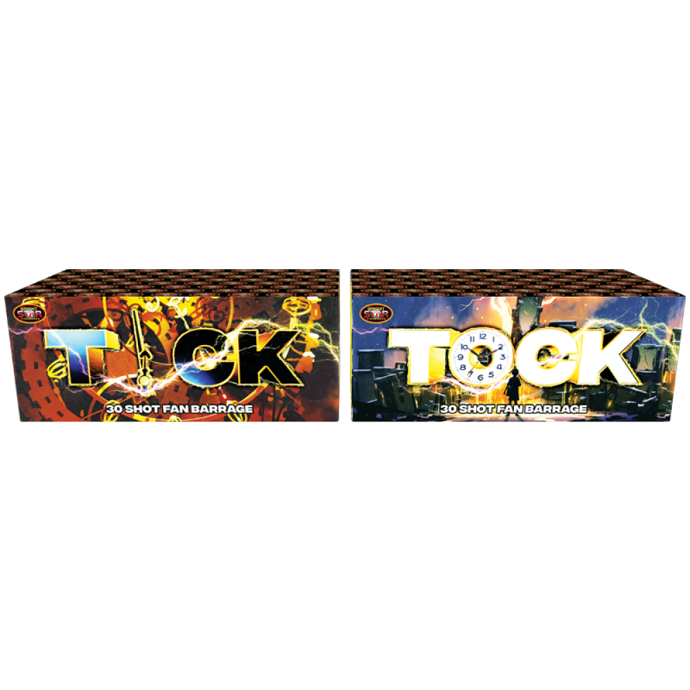 Tick or Tock 30 Shot Fan Barrages by Bright Star Fireworks- BUY 1 GET ...