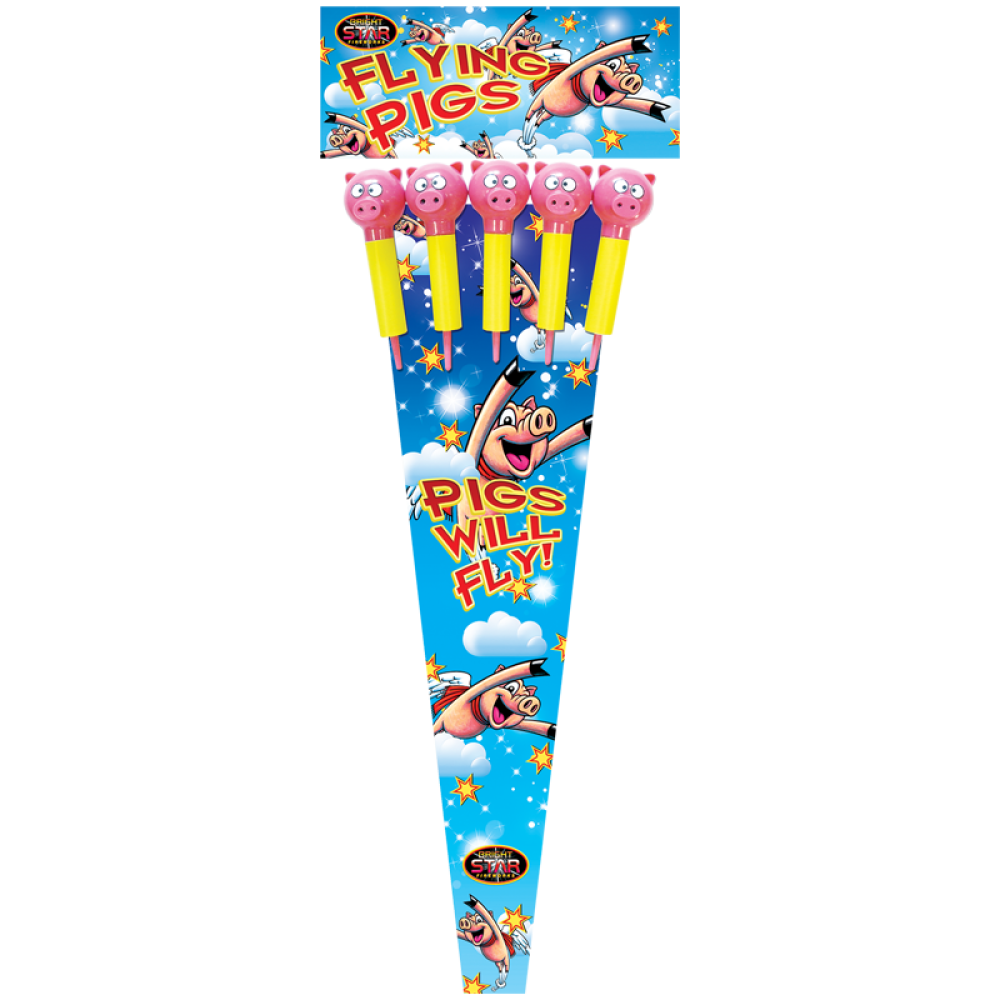 Flying Pigs Rocket 5pce PVC Bag (1.3G) By Bright Star Fireworks - BUY ...