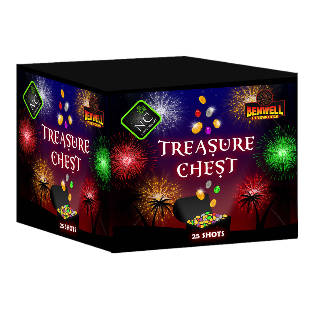 Treasure Chest 25 shot Moulded Cake By Benwell Fireworks - BUY 1 GET 1 ...